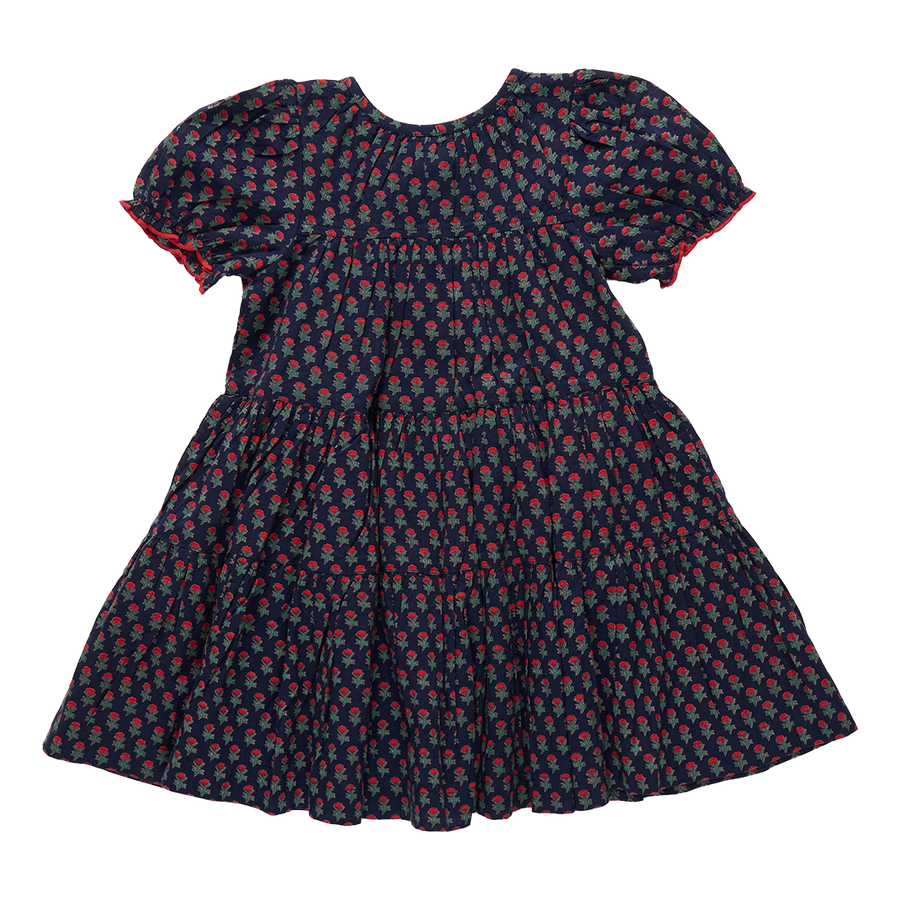 Girls Elizabeth Dress - Navy Carnation – Pink Chicken