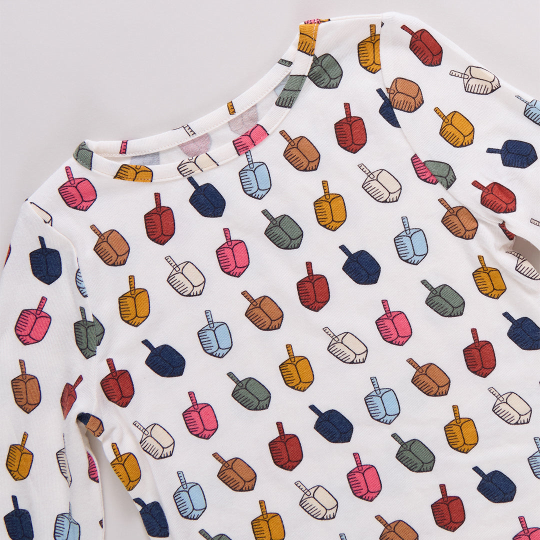 Kids Bamboo PJ Set - Multi Dreidels – Pink Chicken