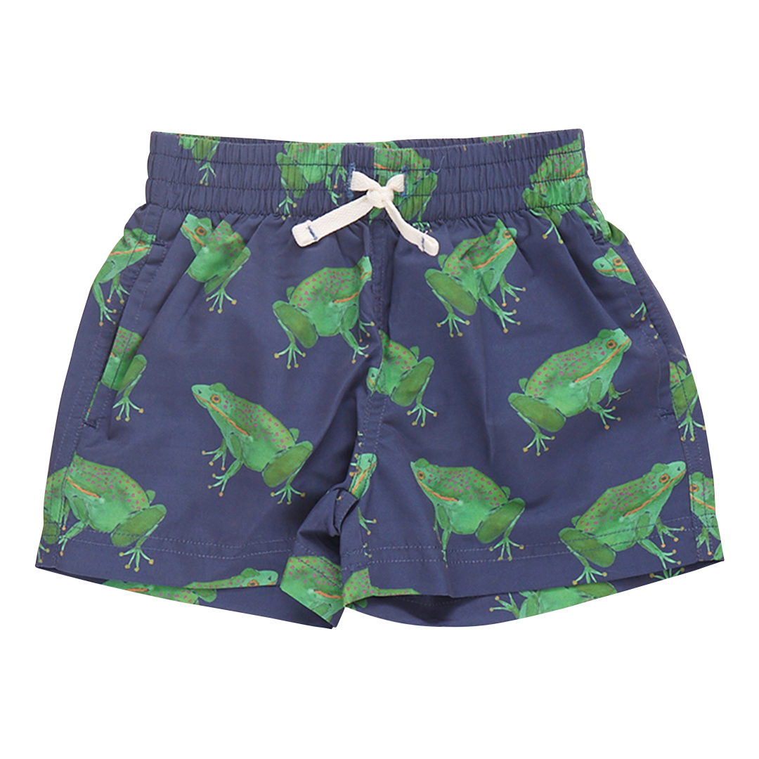 Baby Boys Swim Trunk - Navy Frogs – Pink Chicken