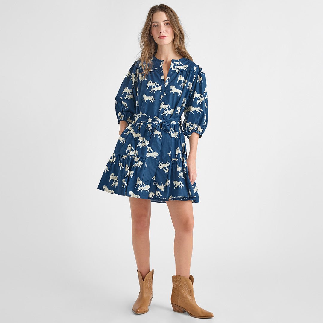 Womens Short Indira Dress - Wild Horses Pink Chicken