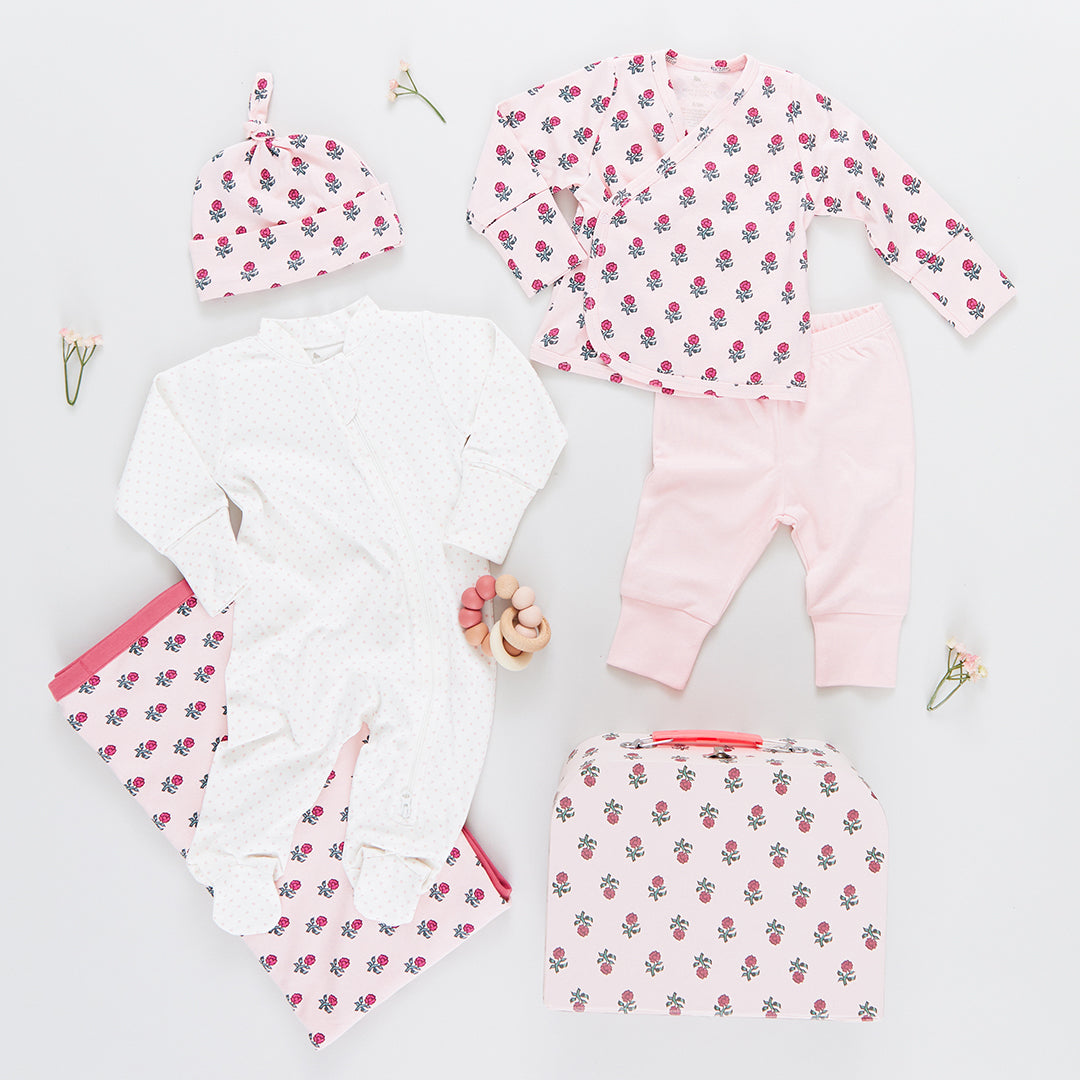 Nesting Box Baby Take Home Set - Pink Tiny Flower – Pink Chicken