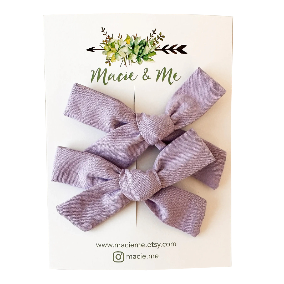 Pigtail Bows - Lilac – Pink Chicken